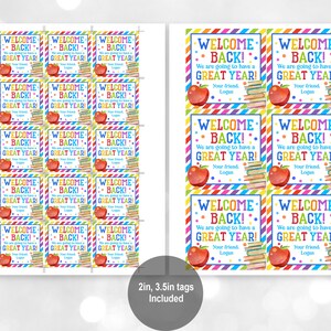 Welcome Back Tags Back to School Label First Day of School Gift Tag ...