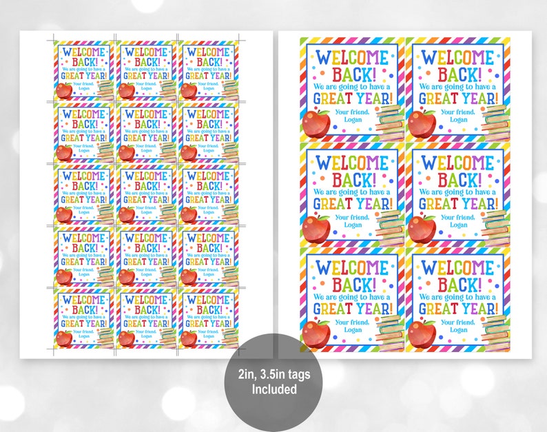 Welcome Back Tags Back to School Label First Day of School - Etsy