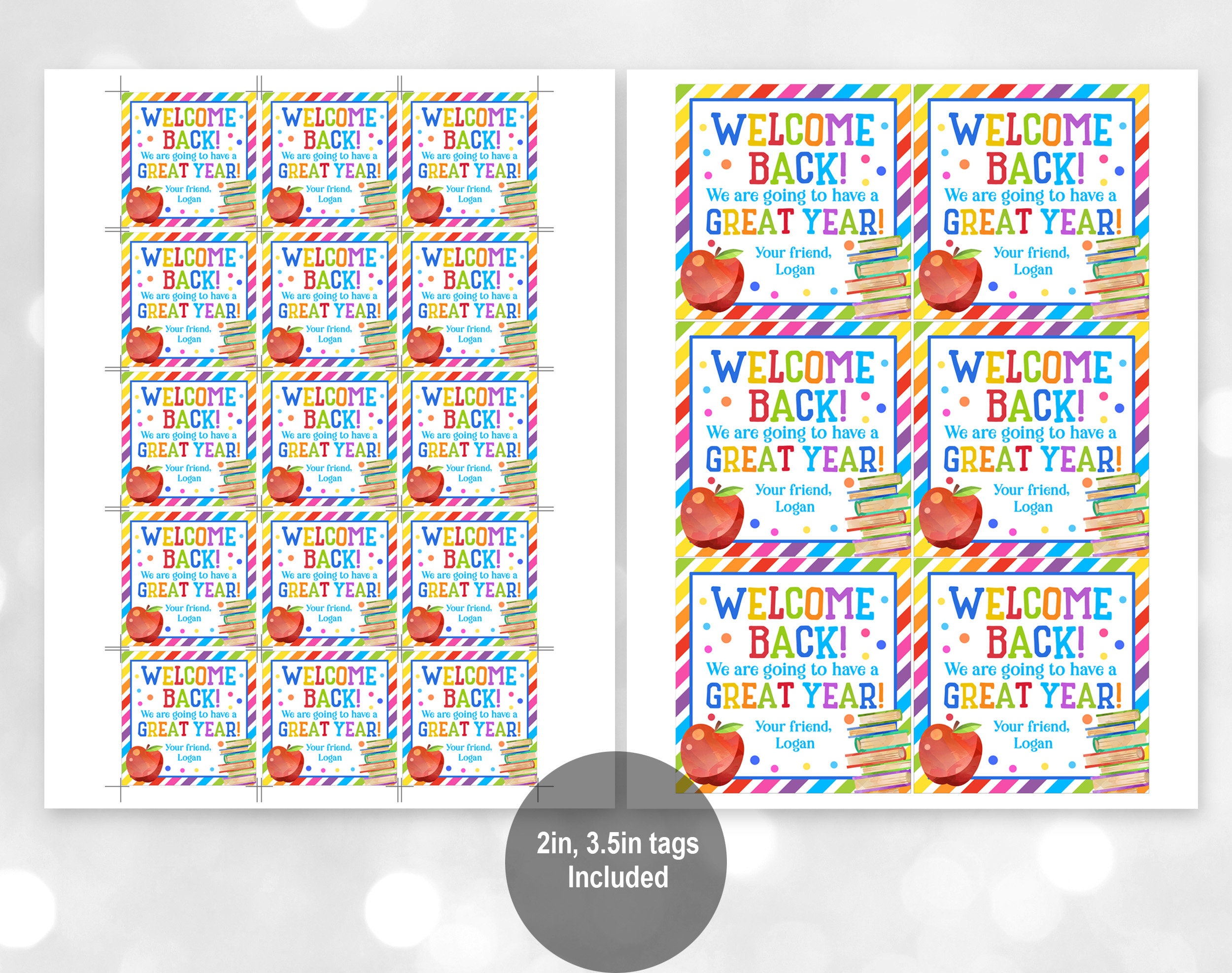 Welcome Back Tags Back to School Label First Day of School - Etsy