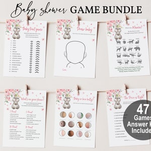 Bunny Baby Shower Game Set A Little Bunny Game Pack Bundle Easter Party ...