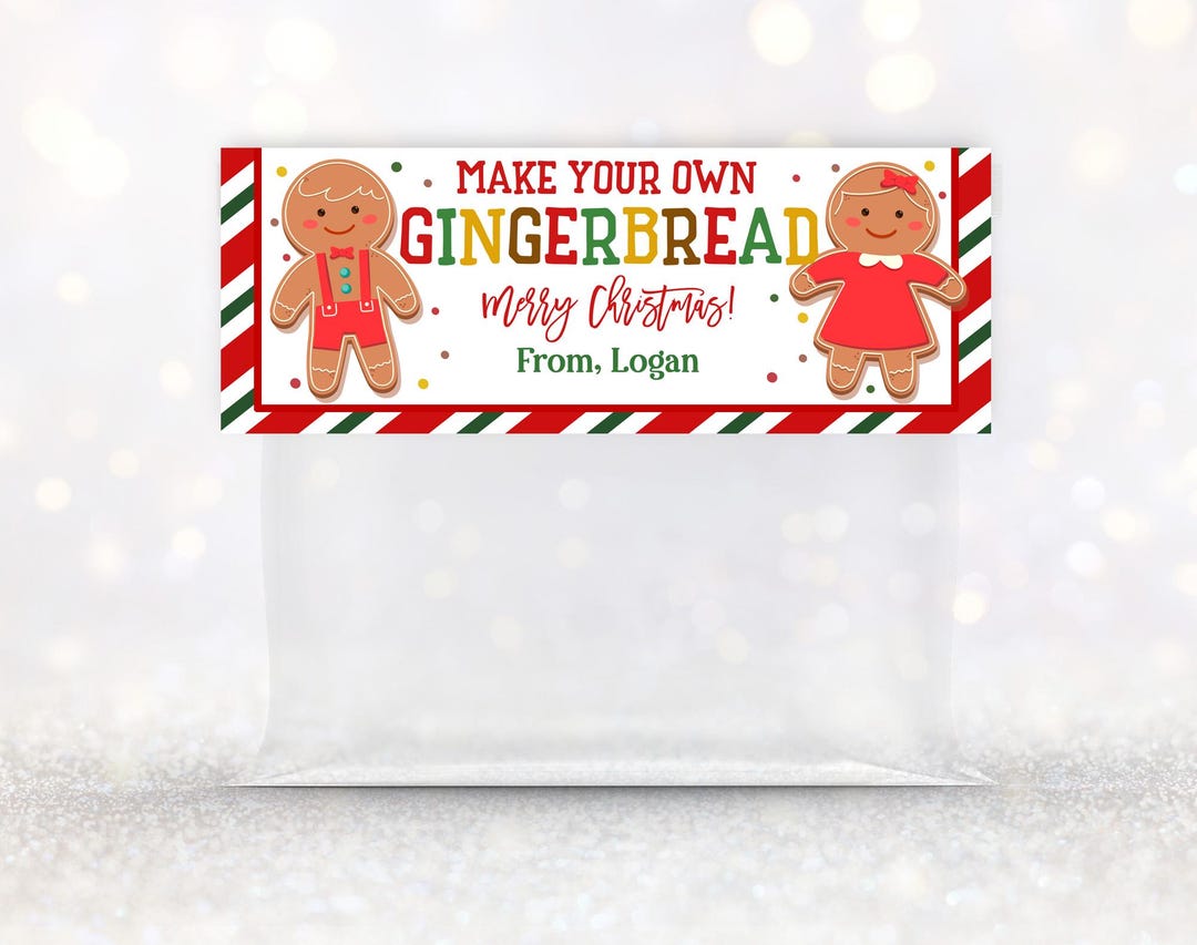 Editable Gingerbread Bag Toppers - Printable Christmas Favor Labels ...
