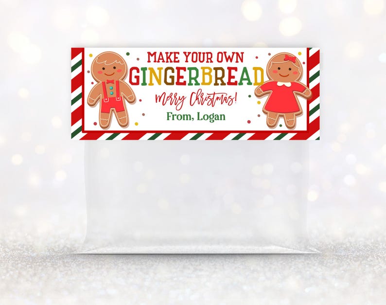 Editable Gingerbread Bag Toppers - Printable Christmas Favor Labels ...