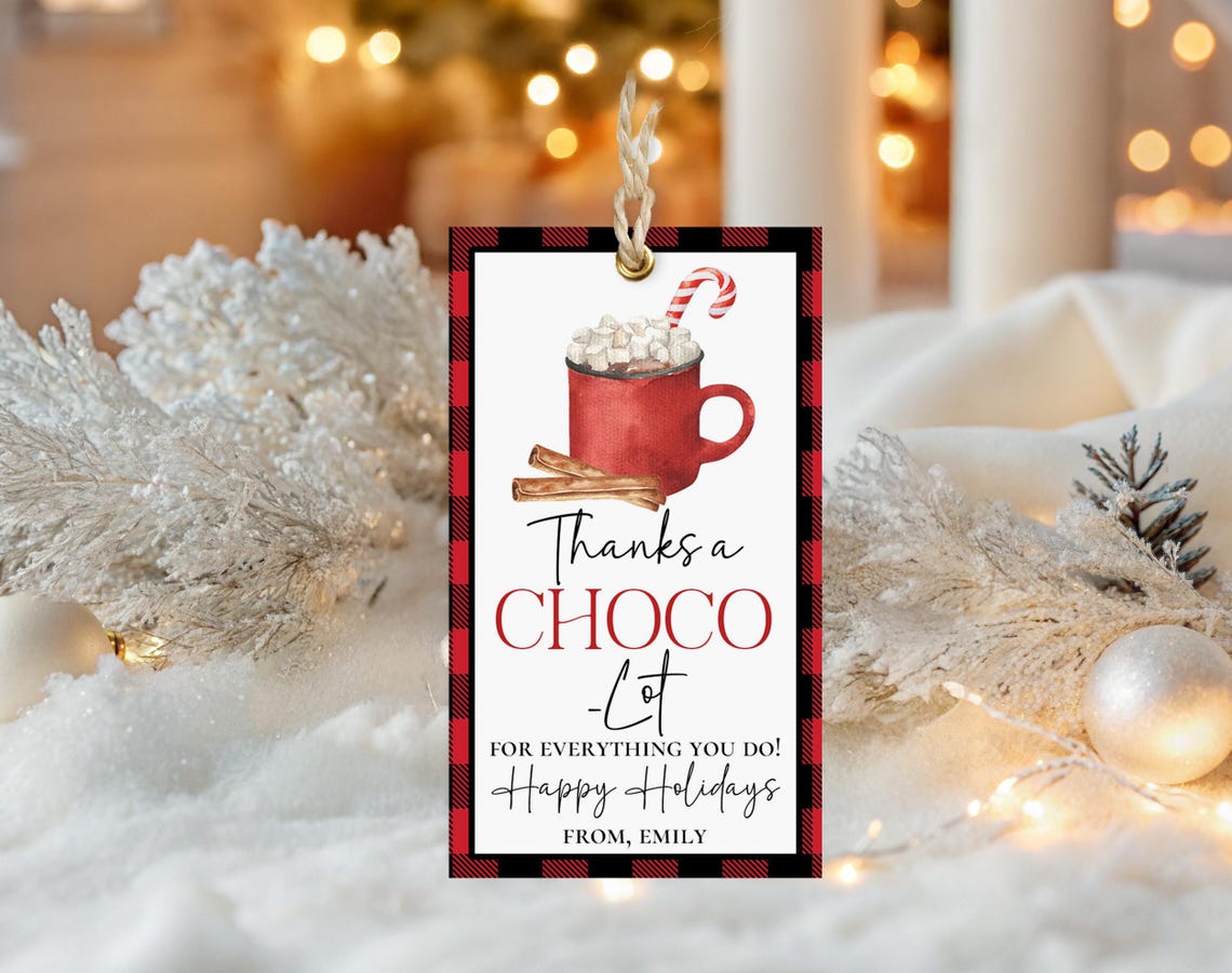 Thanks A Choco Gift Tag - Printable Hot Cocoa Appreciation for Teachers ...