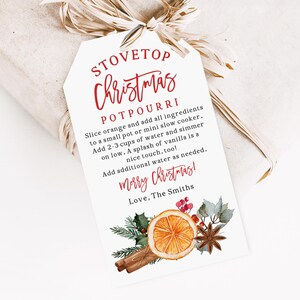 Printable Holiday Gift Tags: Simmering Potpourri Christmas (cht106) - Etsy