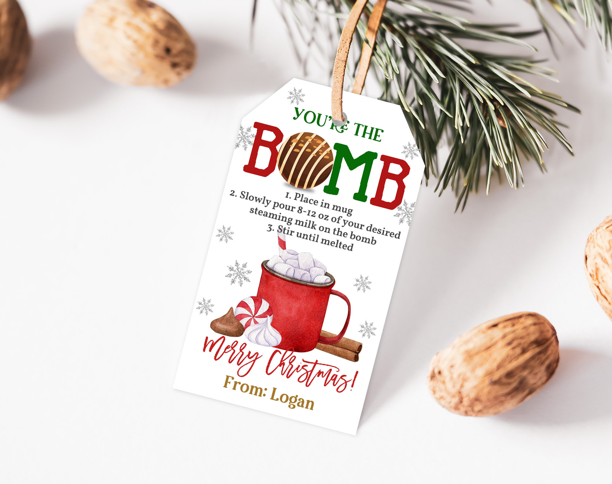 You're the Bomb Gift Tag Christmas Hot Chocolate Bomb Gift - Etsy