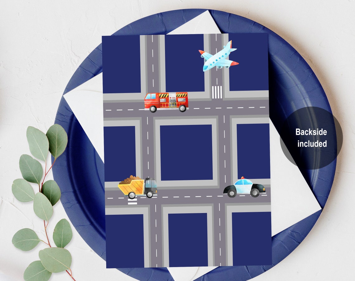 Transportation Birthday Invitation Vehicle Party Invite Cars - Etsy