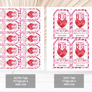 Teacher Appreciation Day Tags It Takes A Big Heart to Teach Little ...