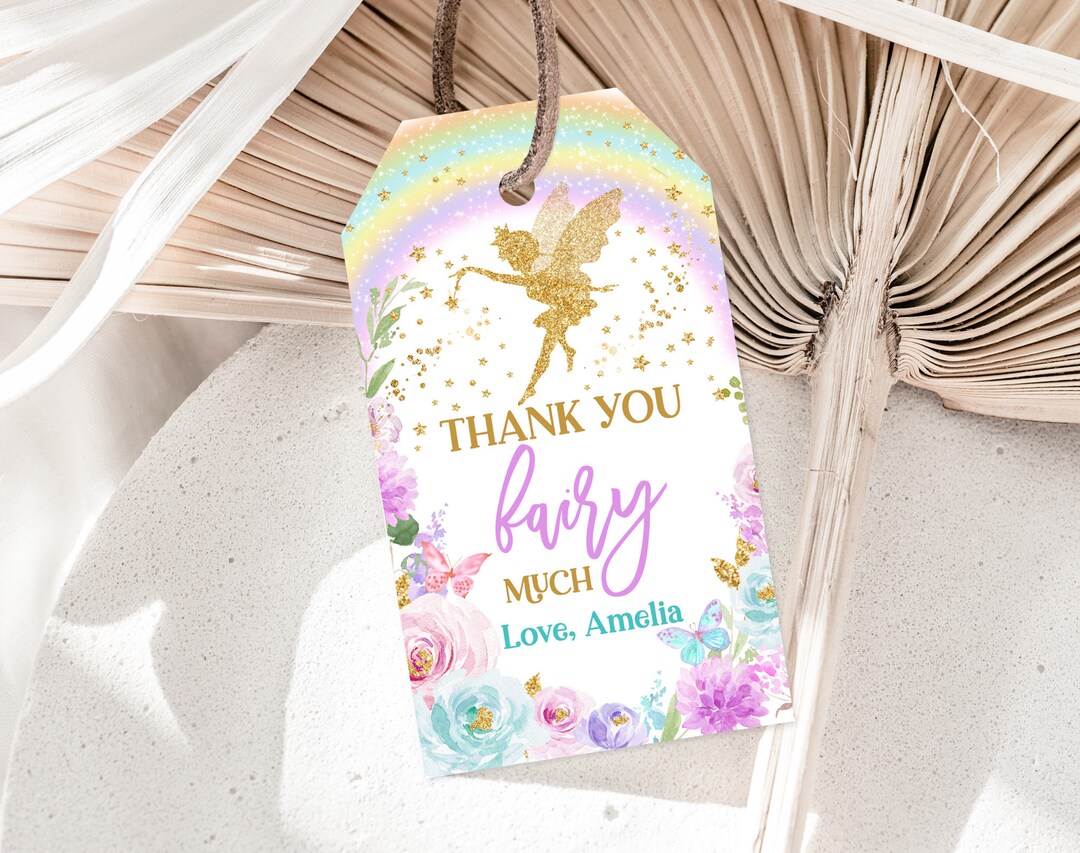 Fairy Birthday Tag Favor Tags Enchanted Forest Thank You Tags Butterfly ...
