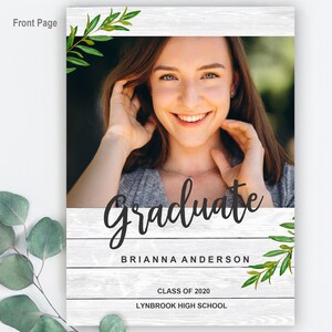Rustic Graduation Invitation Rustic Graduation Announcement White Wood ...