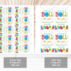Ball Tag Back to School Gift Tag We'll Have a Ball This Year First Day ...