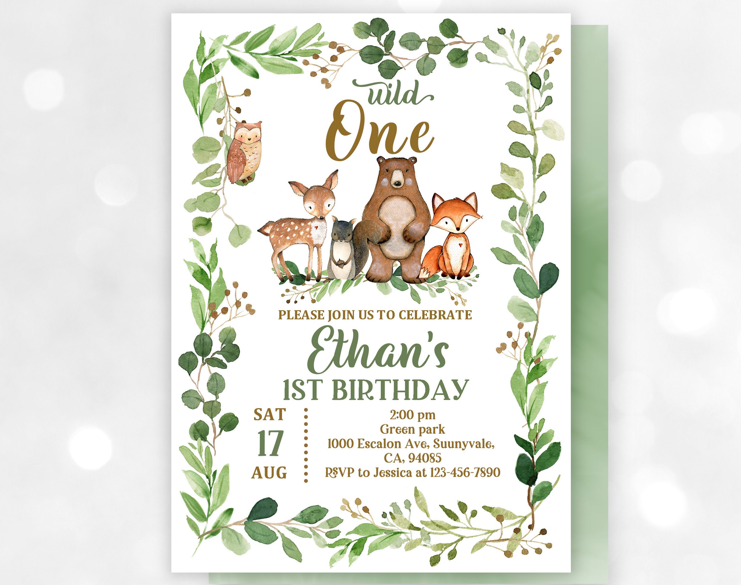 Paper & Party Supplies Editable Winter Woodland Invitation Woodland ...