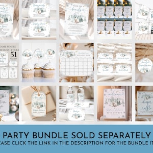 Editable Blue Polar Bear Baby Shower Game Bundle Winter Wonderland Baby ...