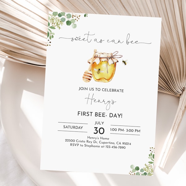 Bee Birthday Invitation - Etsy