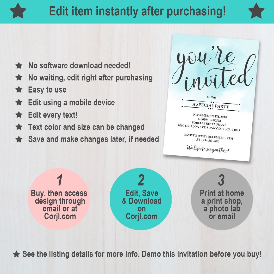 You're Invited Template/ All Text Editable/ Invitation - Etsy