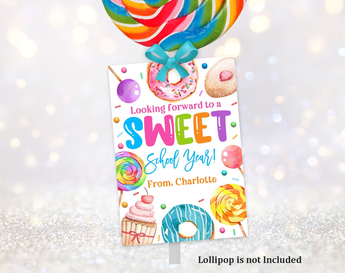 Back to School Tag Sweet Year Candy Cupcake Lollipop Donut Tag - Etsy