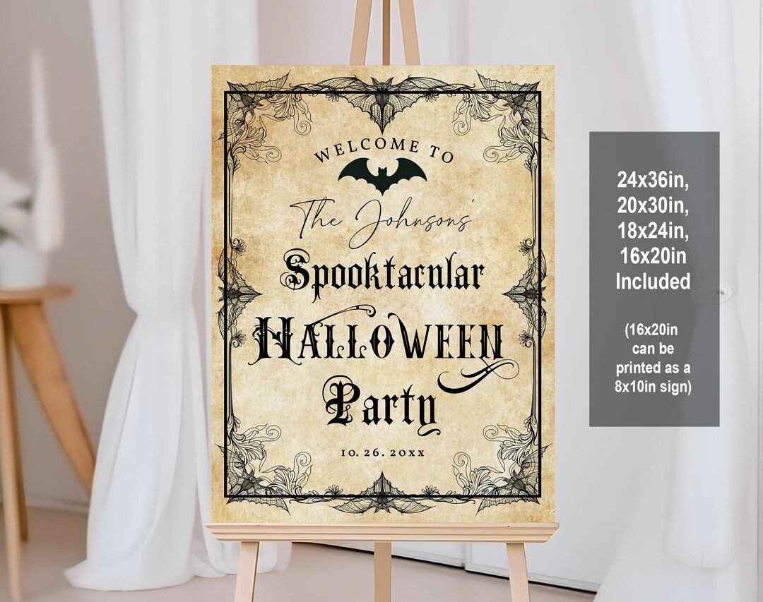 Halloween Party Welcome Sign Printable Decorations Sign Welcome to ...
