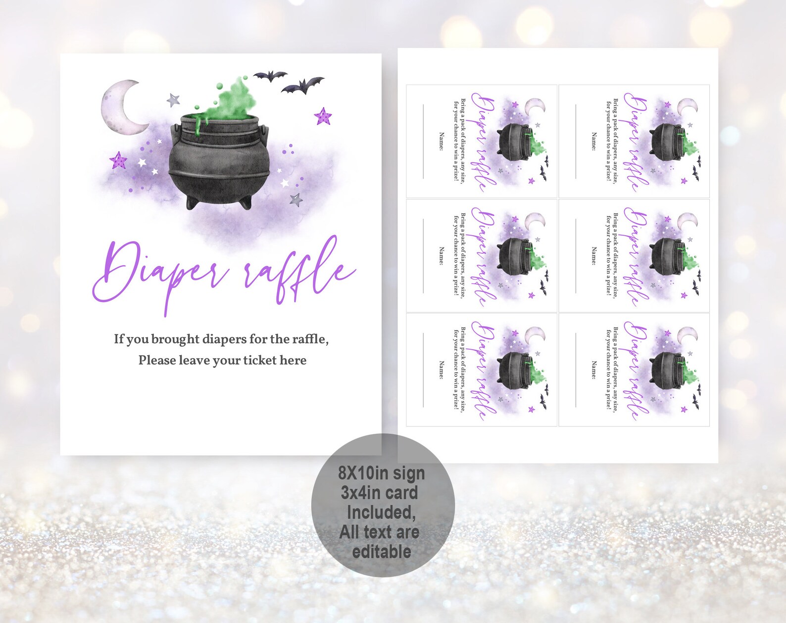 Halloween Diaper Raffle Sign Ticket Baby is Brewing Baby - Etsy