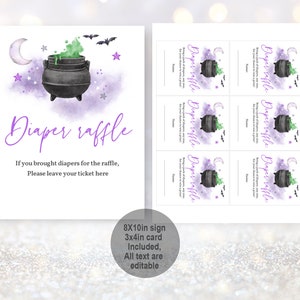 Halloween Diaper Raffle Sign Ticket Baby is Brewing Baby Shower Game ...