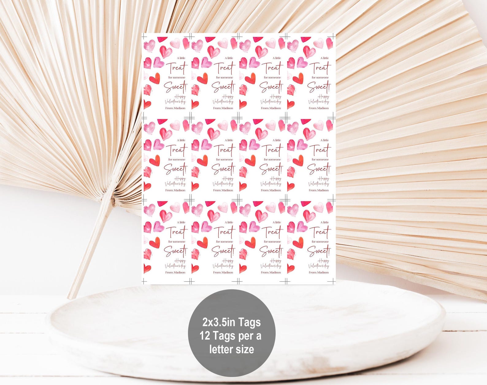 Printable Valentine Gift Tags, Treat Bag Labels (kids School, Editable ...