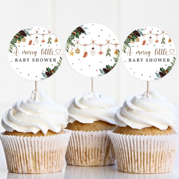 Christmas Cupcake Toppers - Etsy