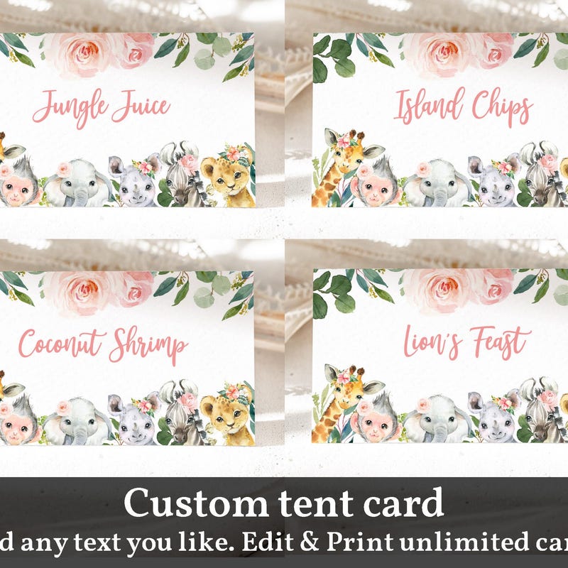 Safari Food Labels - Etsy