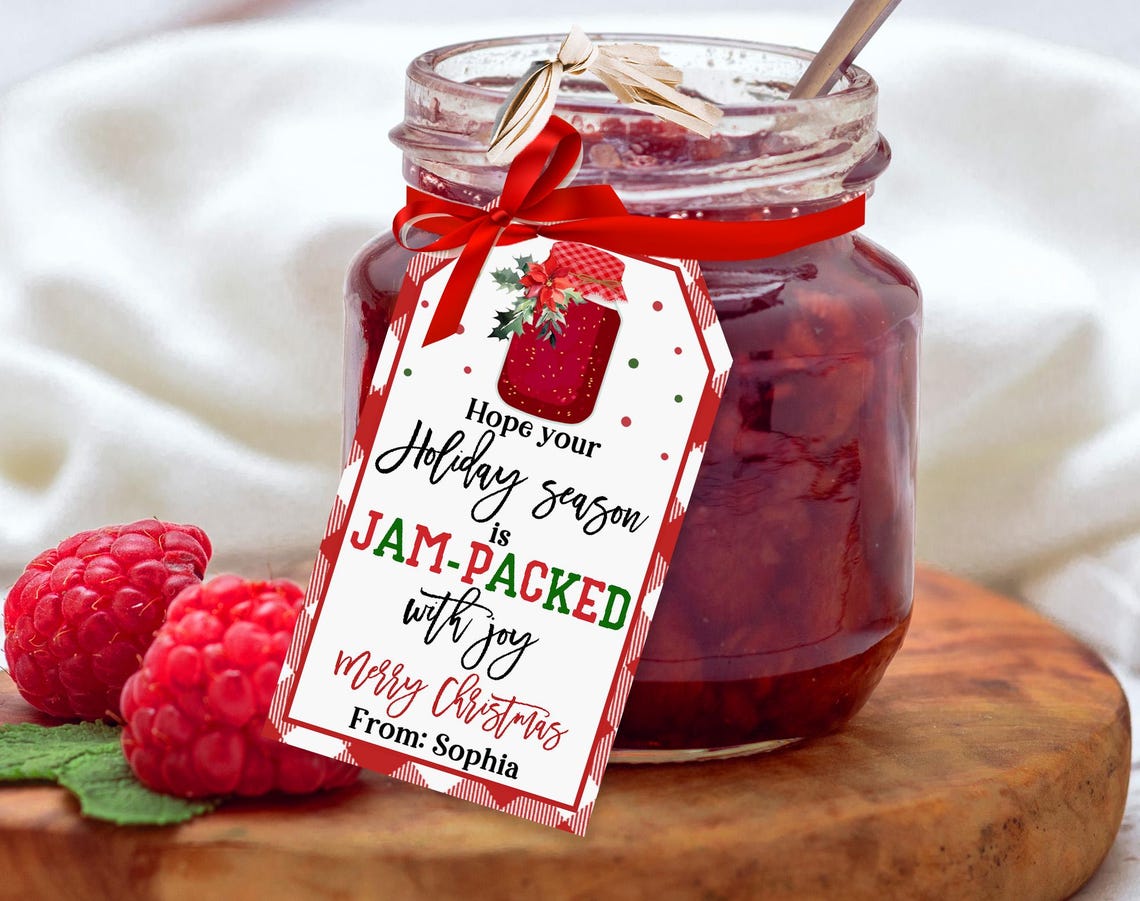 Jam Gift Tags: Holiday Neighbor and Teacher Labels (printable, Editable ...