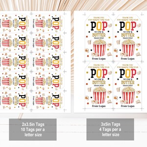 Teacher Appreciation Popcorn Tag End of School Year Tag Popcorn Gift ...