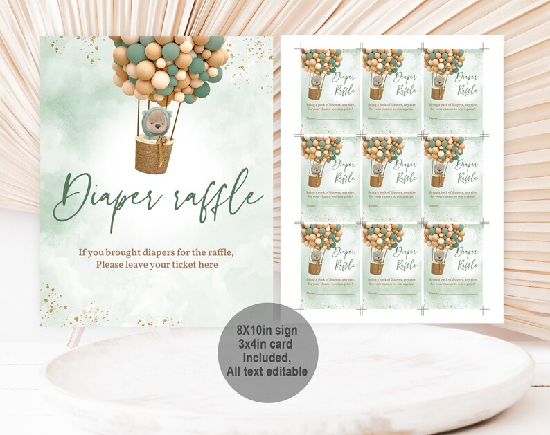 Teddy Bear Diaper Raffle Sign and Ticket Teddy Bear Baby - Etsy