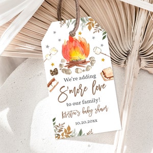 Editable S'more Love Baby Shower Favor Tags We Are Adding Smore Love to ...
