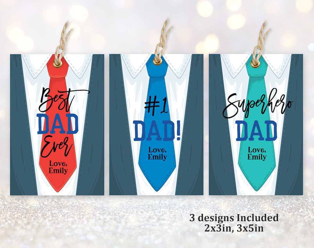Fathers Day Gift Tag Father's Day Favor Tag Cards for Dad Tie Dad Tag ...