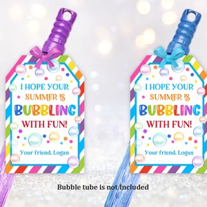 End of School Bubble Tags Summer Vacation Bubble Favor Tag - Etsy