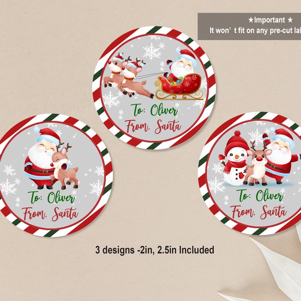 Santa Labels - Etsy
