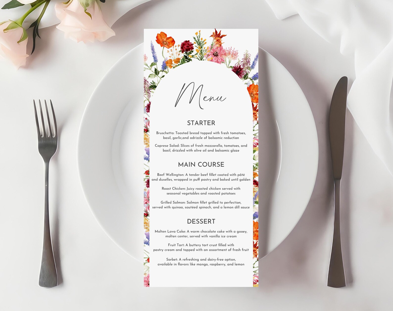 Baby in Bloom Menu Template: Editable Wildflower Boho Floral Bab260 - Etsy