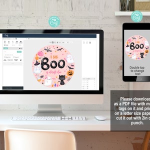 Halloween Baby Shower Cupcake Toppers Pink Ghost Favor Tags Label Ghost ...