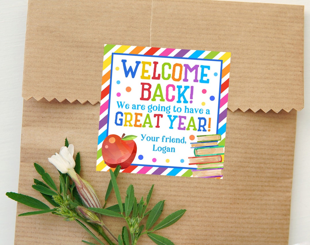 Welcome Back Tags Back to School Label First Day of School Gift Tag ...