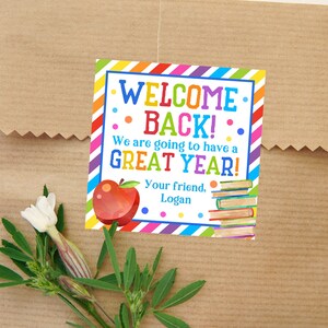 Welcome Back Tags Back to School Label First Day of School Gift Tag ...