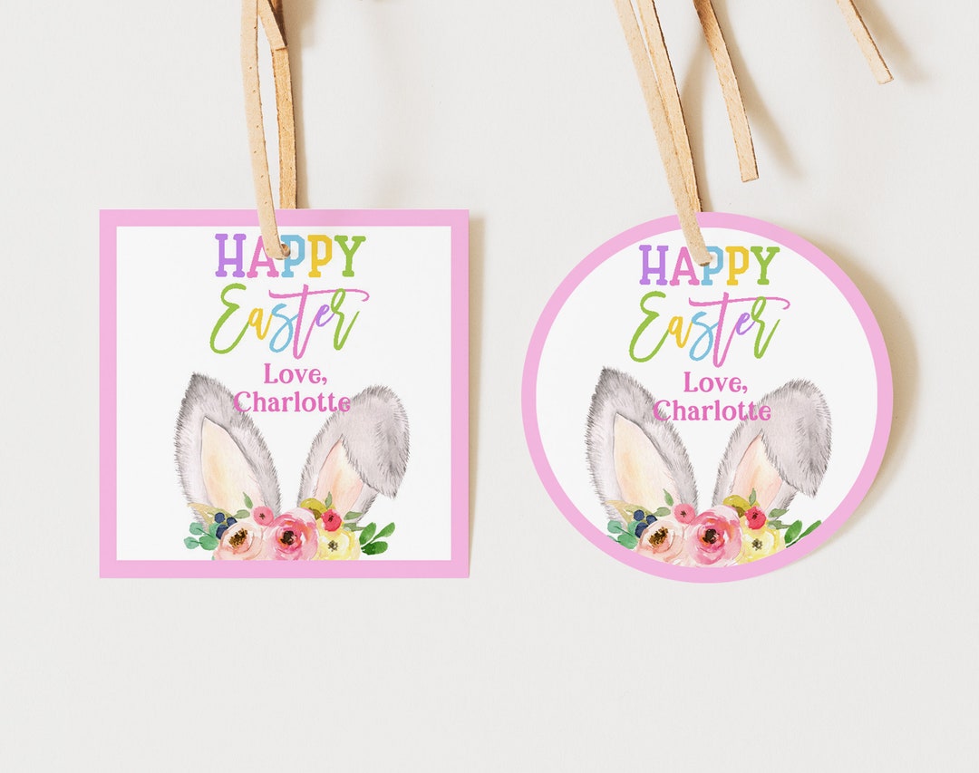 Easter Bunny Gift Tags: Editable Printable Favor Labels - Etsy