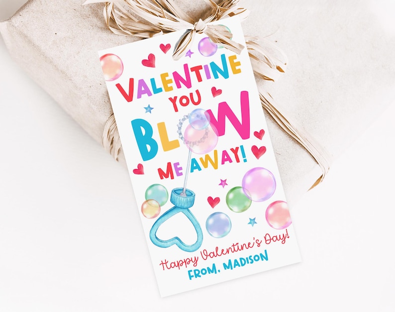 Bubbles Valentine Tag Printable - Non Food Valentines - You Blow Me ...