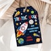 Outer Space Birthday Favor Tags - Editable Rocket and Astronaut Labels ...