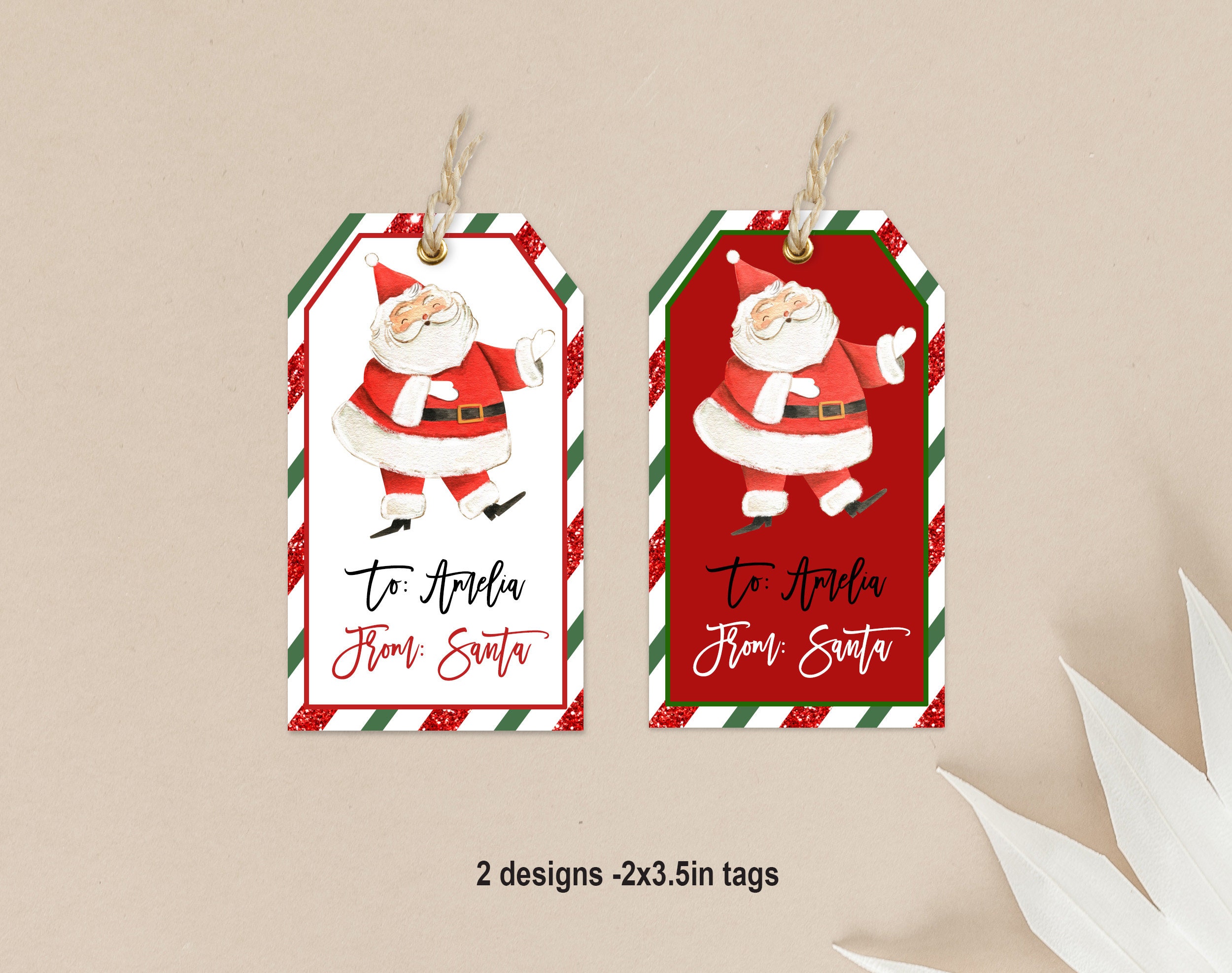 From Santa Gift Tags Christmas Gift Tags Santa Gift Label - Etsy
