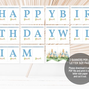 Peter Rabbit Happy Birthday Banner Peter Rabbit Banner - Etsy