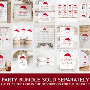 Christmas Baby Shower Favor Tag Santa Baby Gift Label Round Square ...