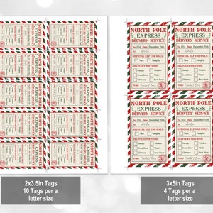 North Pole Express Gift Tag Christmas Sticker Santa Gift Labels North ...