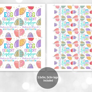 You Are Eggcellent Employee Appreciation Tag Thank You Tag Easter Staff ...