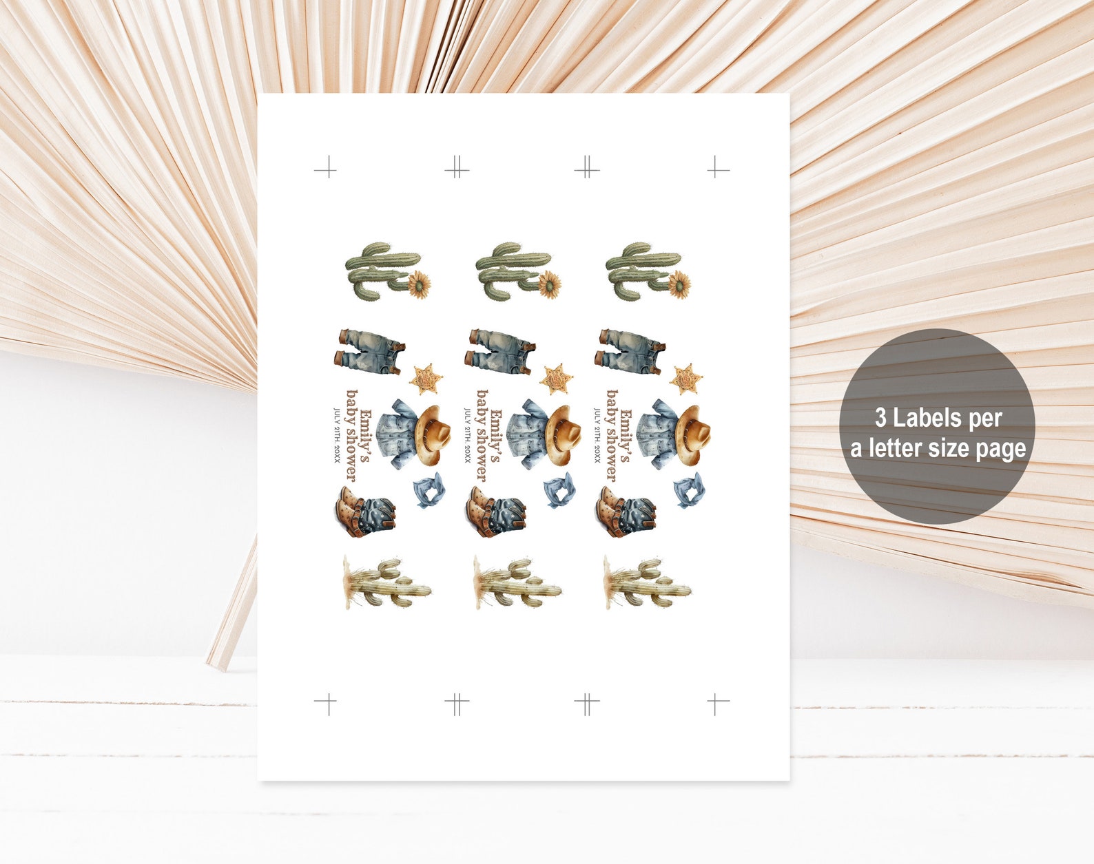 Baby Shower Bottle Labels: Wild West Cowboy Theme (editable Printable ...