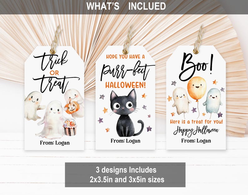 Editable Halloween Favor Tags: Printable Trick or Treat - Instant ...