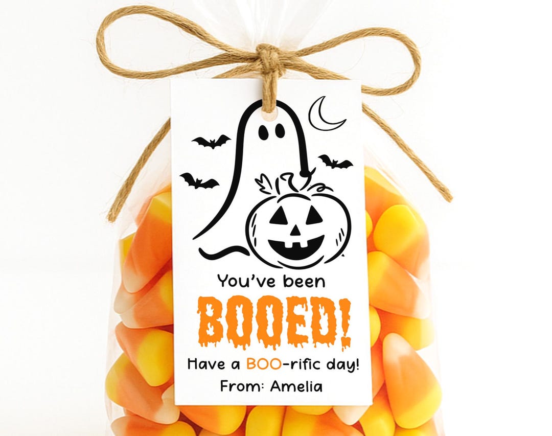 Halloween Favor Tags - Editable You've Been Booed Printable Labels - Etsy
