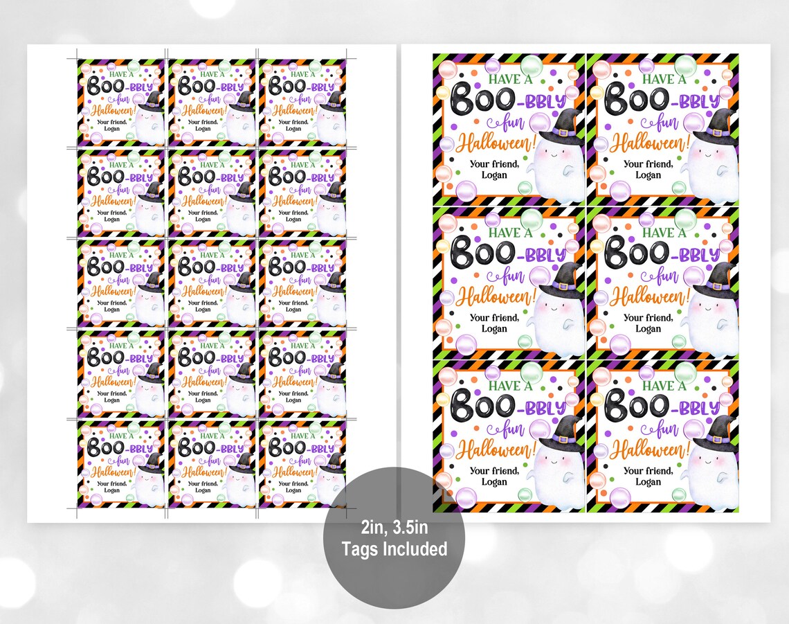 Halloween Bubbles Tag Halloween Kids Halloween Favor Tag - Etsy