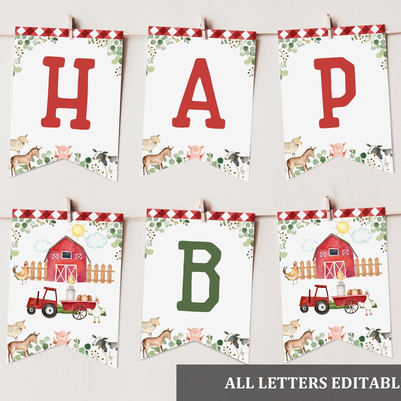 Farm Birthday Banner - Etsy