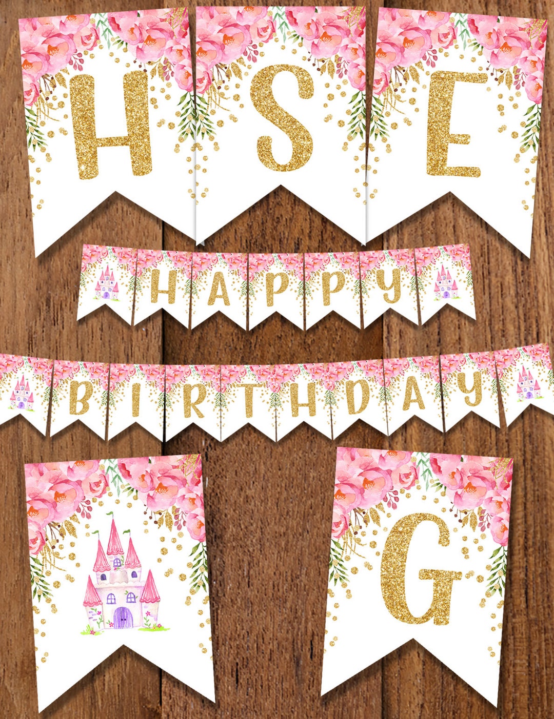 Princess Banner Princess Birthday Banner A to Z Castle Princess Party ...